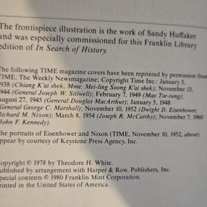 In Search of History Theodore H White 1980 Franklin Library SIGNED - Etsy
