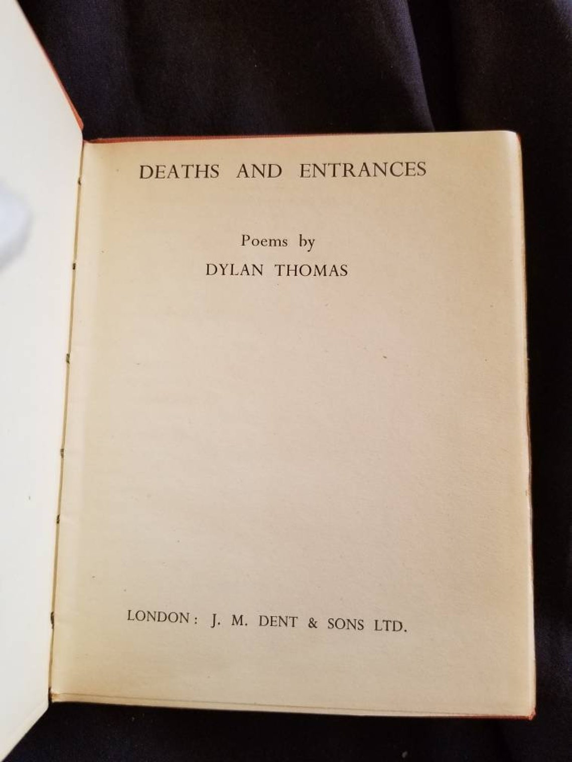 Deaths and Entrances Poems by Dylan Thomas 1946 First Edition - Etsy