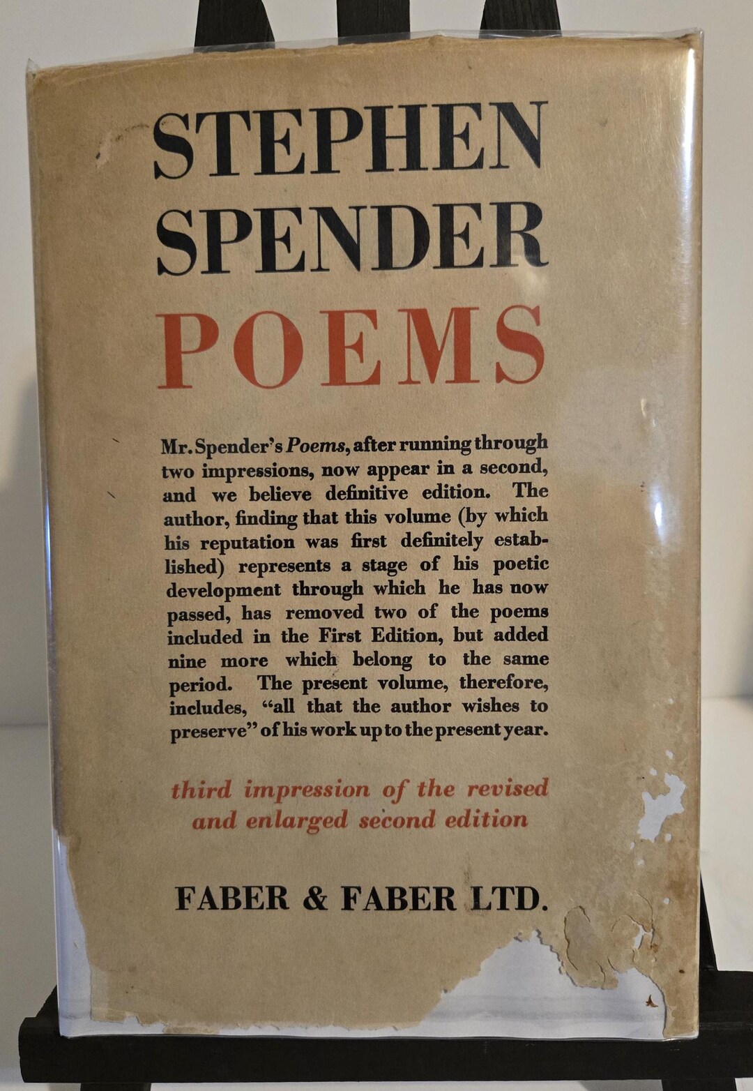 Poems Stephen Spender 1933 Faber and Faber Inscribed and Dated by ...