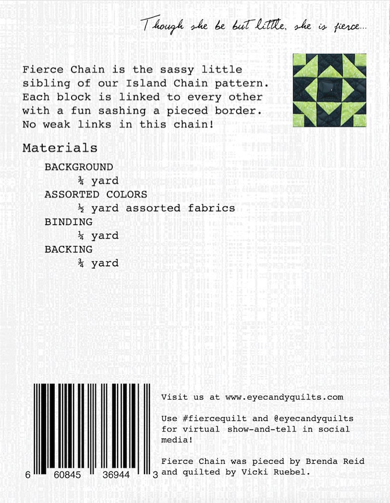 Fierce Chain Miniature Quilt Pattern - Etsy