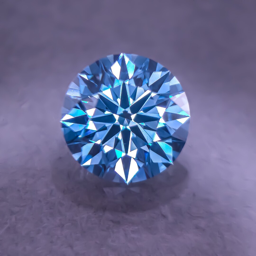 1.62ct Vivid Blue Lab Diamond: Round Brilliant CVD, Eye-clean (IGI ...