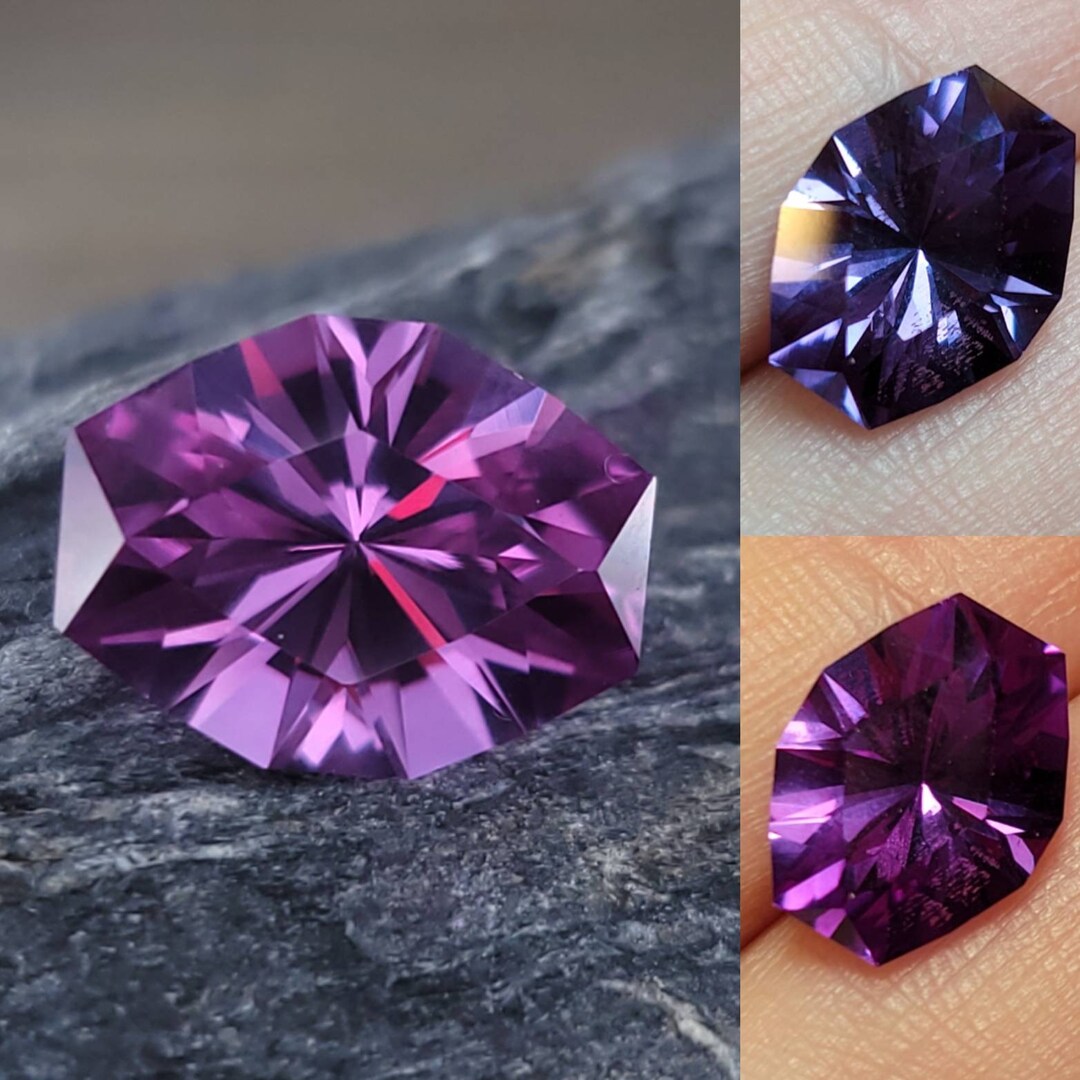 Color Change Lab Corundum, 3.8 CT, Color Change Gem, Purple Gemstone ...