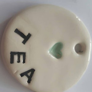 Personalised Handmade Ceramic Tags up to 12 Characters Including Spaces ...