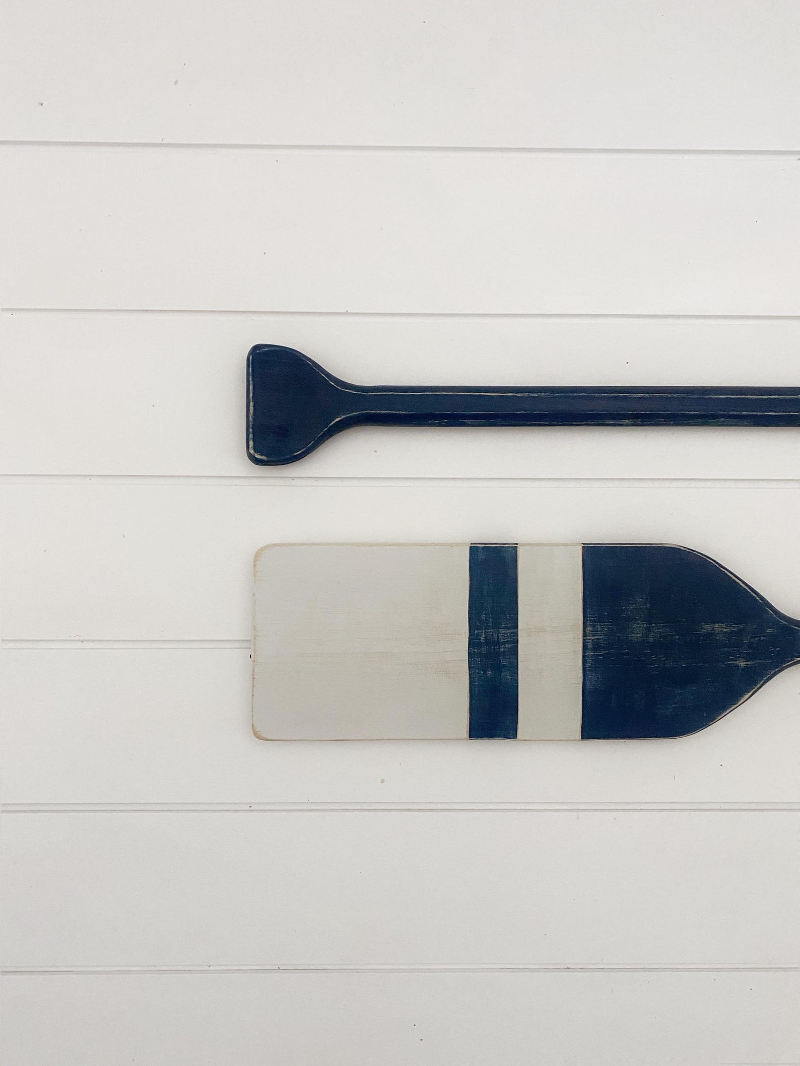 Hand-painted Decorative Oar Paddle: Navy Blue Coastal Wall Art - Etsy