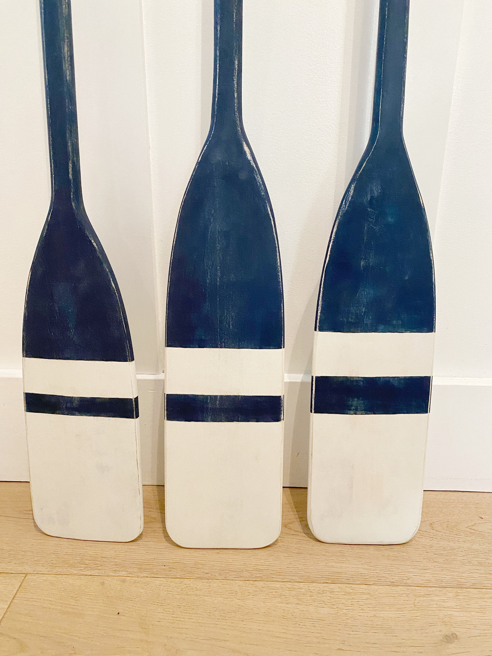 Hand-painted Decorative Oar Paddle: Navy Blue Coastal Wall Art - Etsy