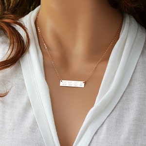 Custom Handwriting Necklace, Signature Necklace, Bar Necklace, Actual ...
