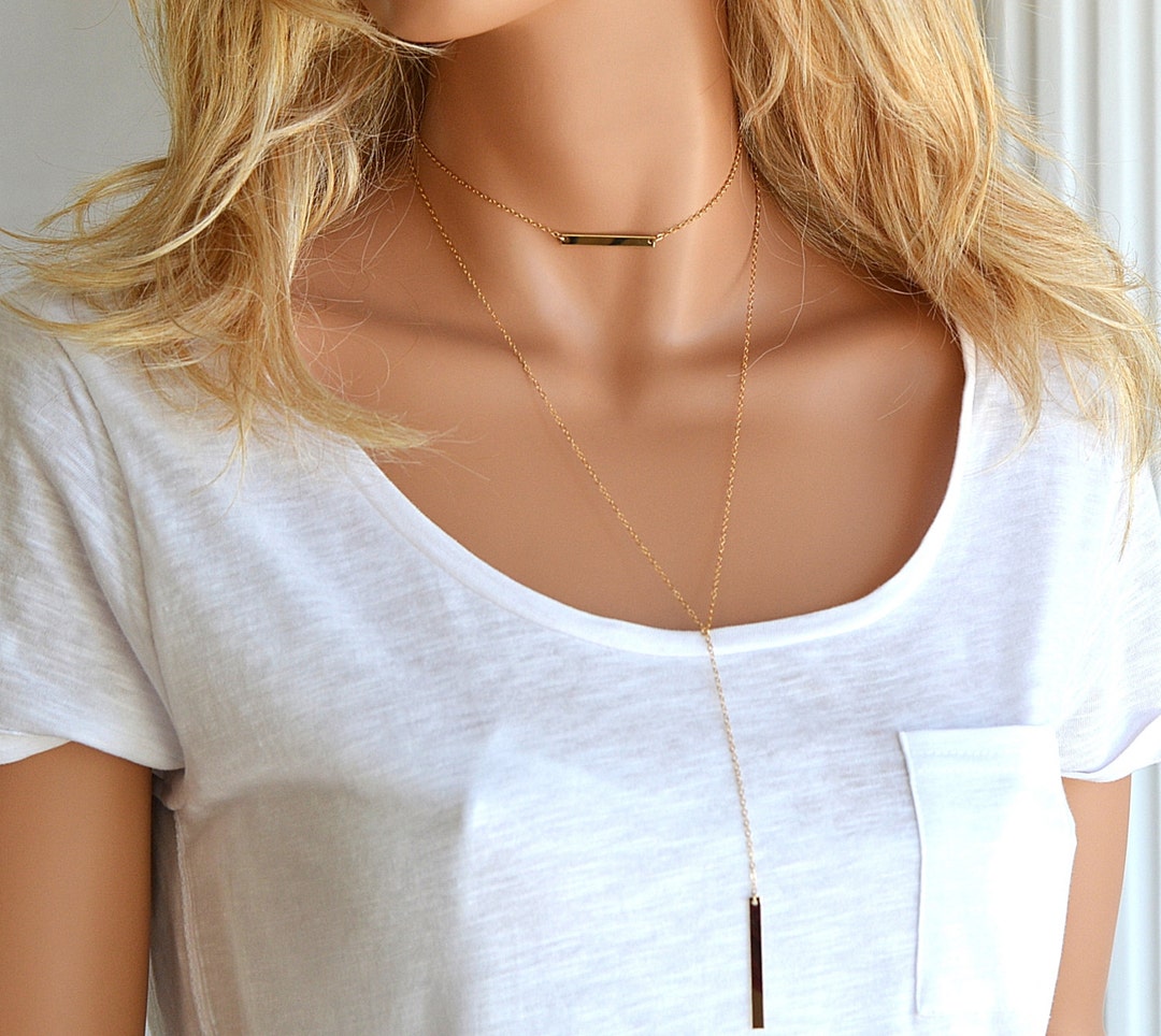 Personalized Necklace Choker With Name Custom Name Bar Choker - Etsy