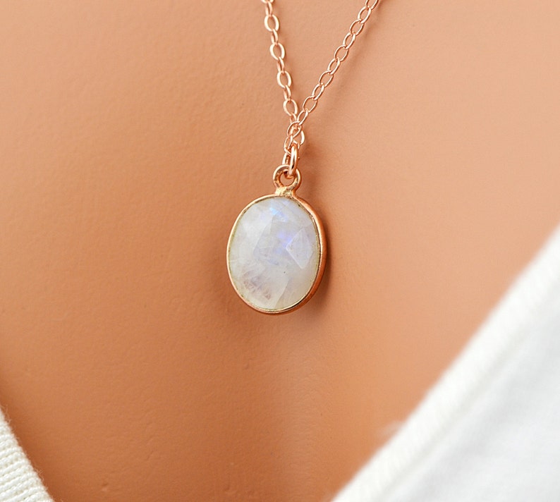 Rose Gold Necklace Layered Moonstone Necklace Bar Necklace | Etsy Rose Gold Necklace Layered Moonstone Necklace Bar Necklace | Etsy