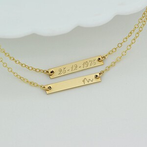 Gold Choker, Bar Necklace, Tiny Bar Necklace Choker, Choker Necklace ...