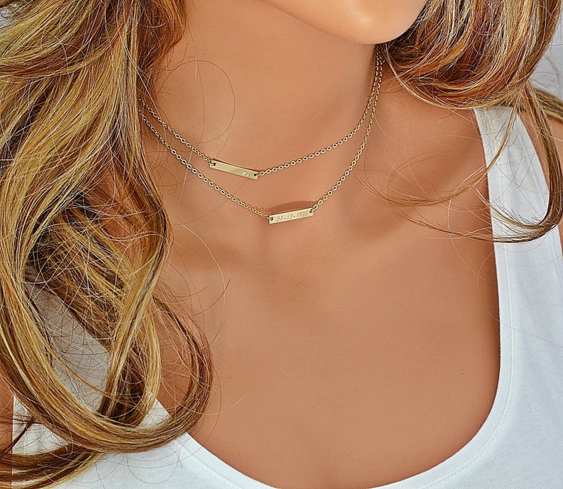 Gold Choker Bar Necklace Tiny Bar Necklace Choker Choker | Etsy