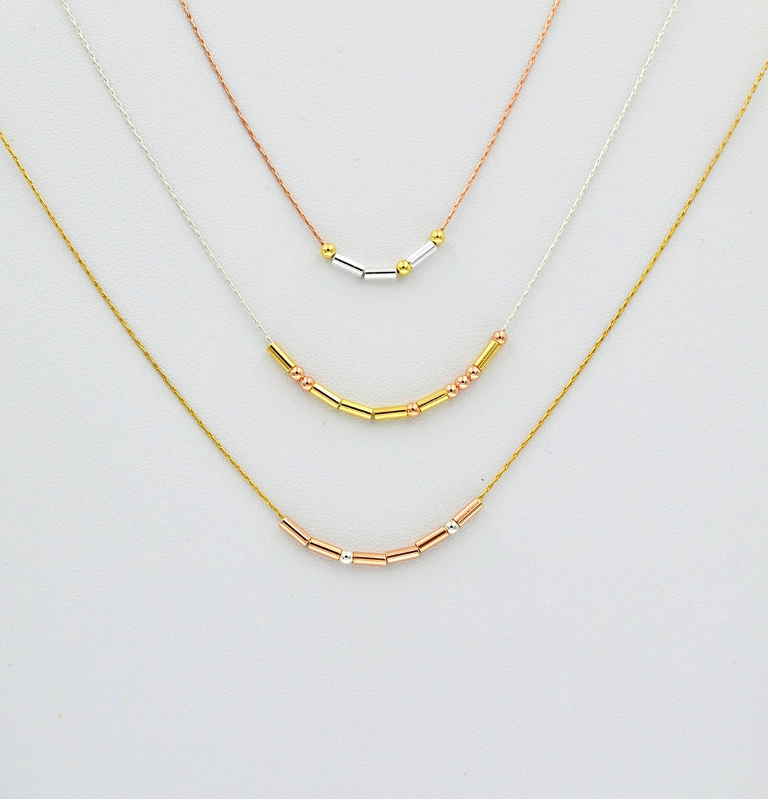 Morse Code Necklace Custom Rose Gold Personalized Necklace - Etsy