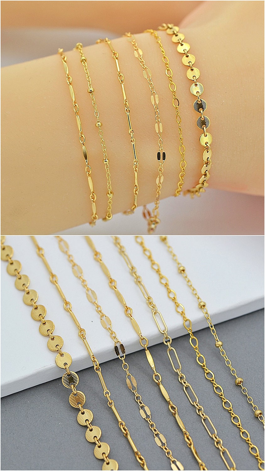 Dainty Chain Bracelet / Layering Bracelet / Delicate Gold | Etsy