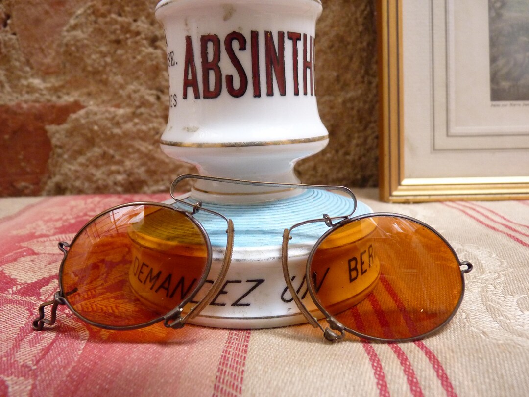 Vintage 19th Century Pince Nez Nose Cutters Sunglasses Brown Tint ...