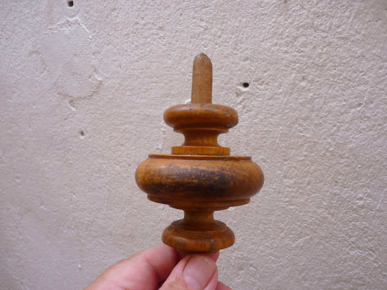 A French, Antique Wooden Finial, Hand Turned, A Beautiful, Addition to ...