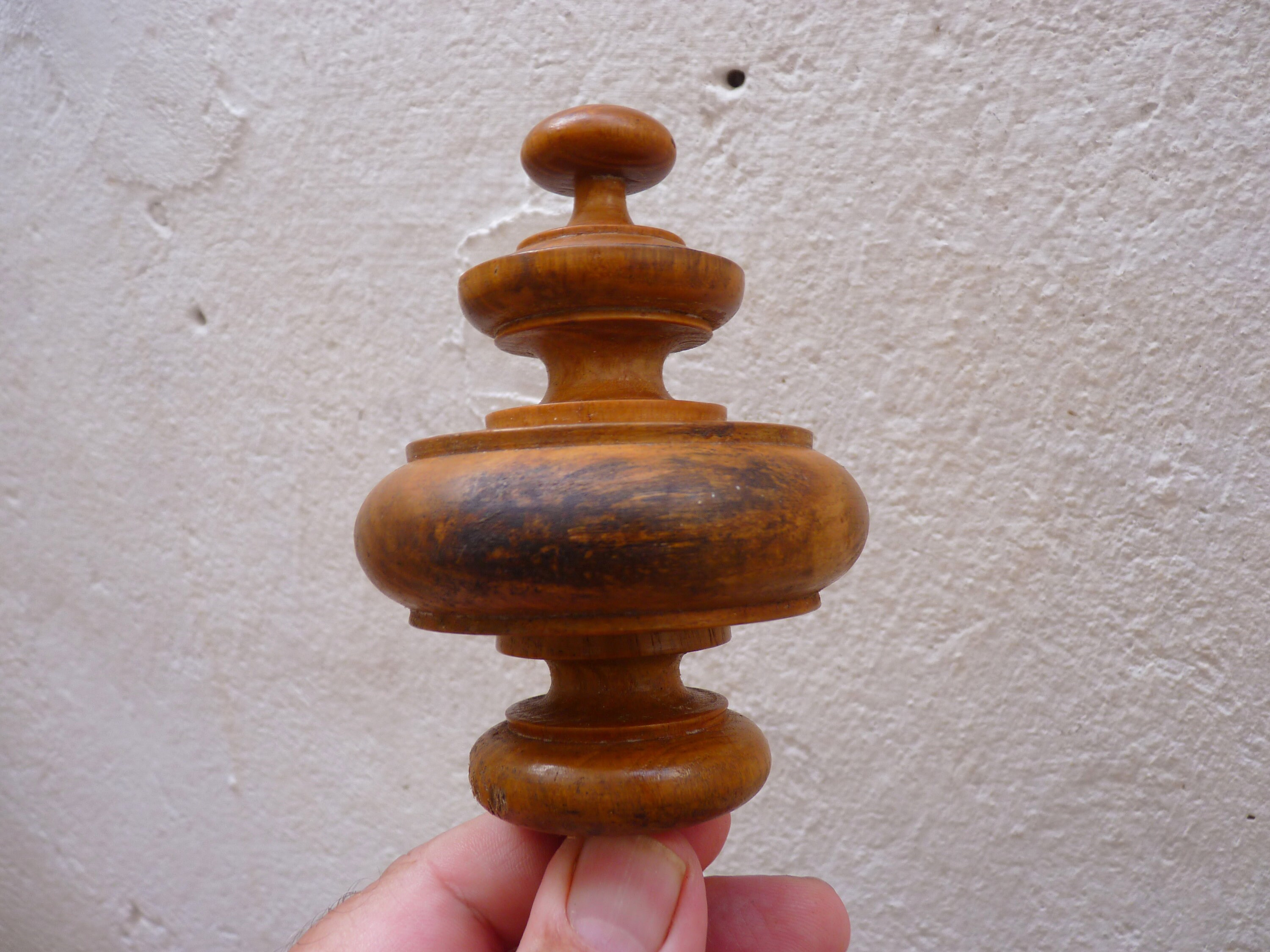 A French, Antique Wooden Finial, Hand Turned, A Beautiful, Addition to ...