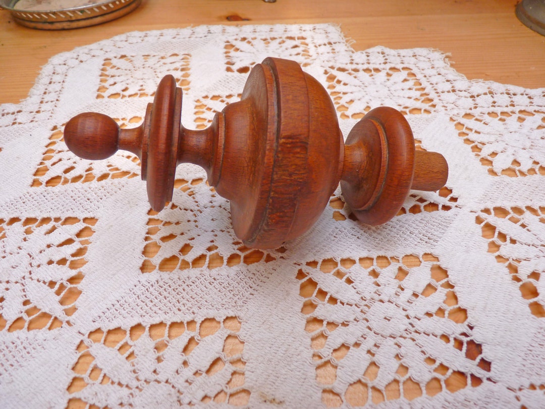 A Pretty French, Antique Wood Finial, Handmade, A Beautiful, Addition ...