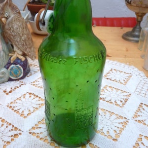 Vintage, Fischer, Green Beer Bottle,embossed, Bière D'alsace With the ...