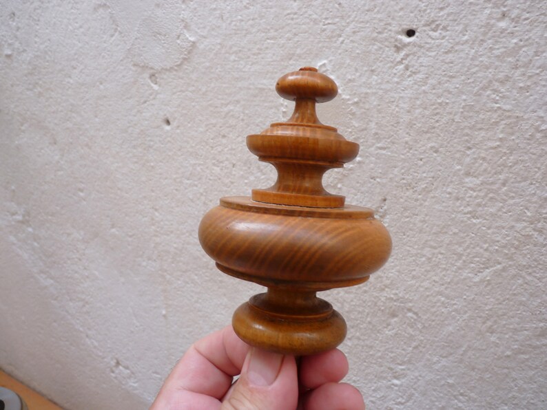 A French, Antique Wooden Finial, Hand Turned, A Beautiful, Addition to ...