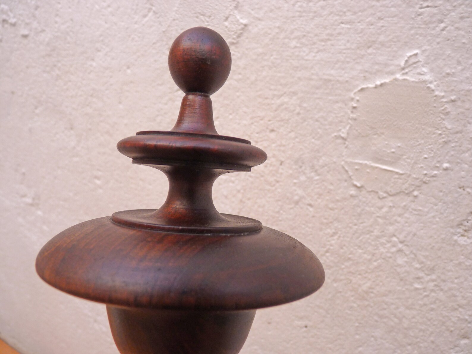 Beautiful Dark Set of 2 Antique Finials, French Hand Turned Wood Ideal ...