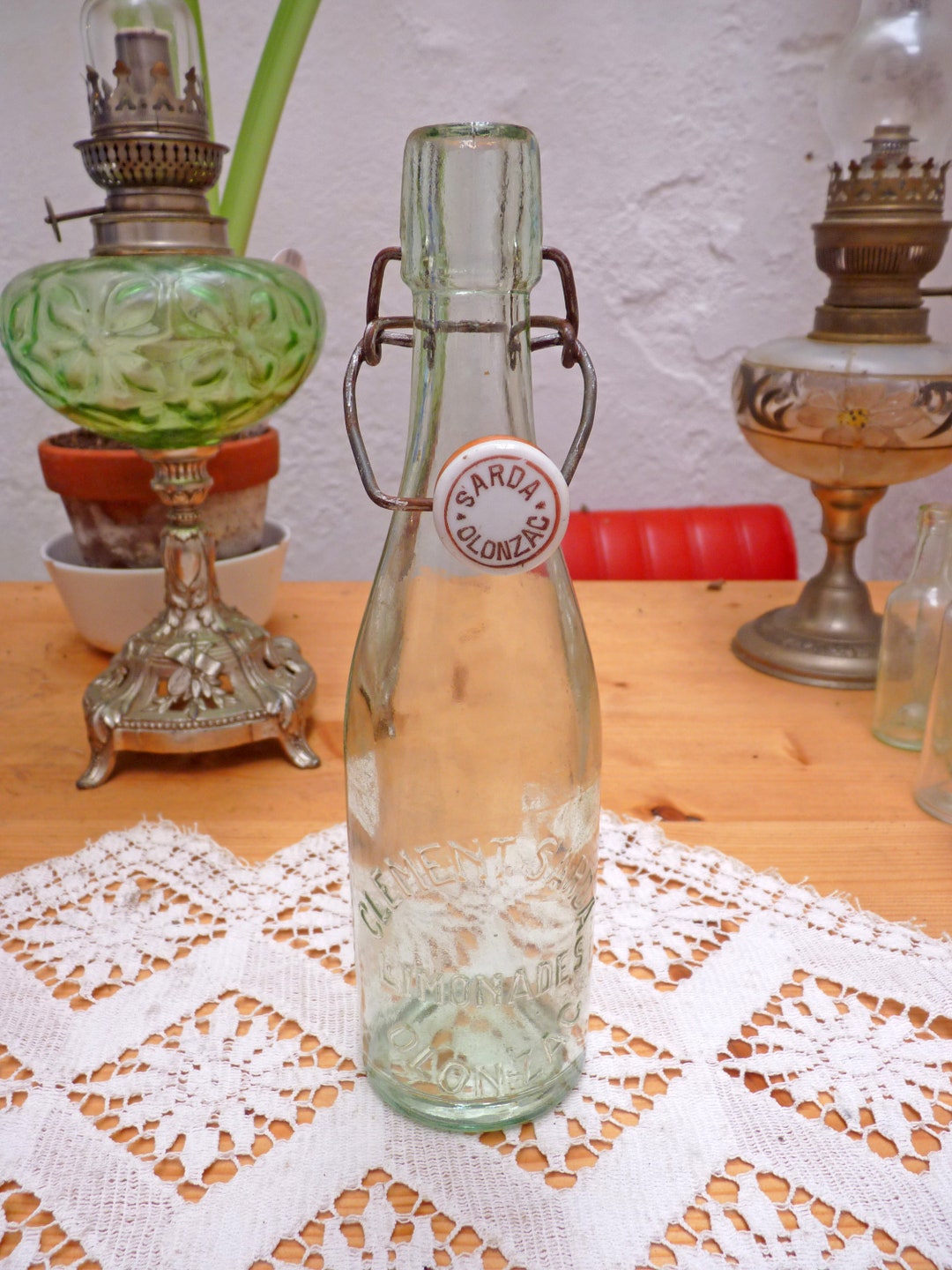 Rare, Exceptional, Antique, French, Small, Clear, Lemonade, Bottle ...