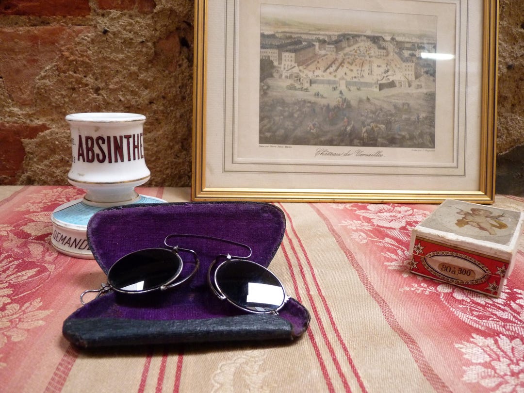 Antique, 19th Century, Pince Nez, Glasses With Black Tint, Sunglasses ...