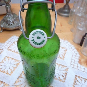 Vintage, Fischer, Green Beer Bottle,embossed, Bière D'alsace With the ...