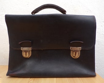Exceptional Quality Texier Black Leather Briefcase or Shoulder Bag ...