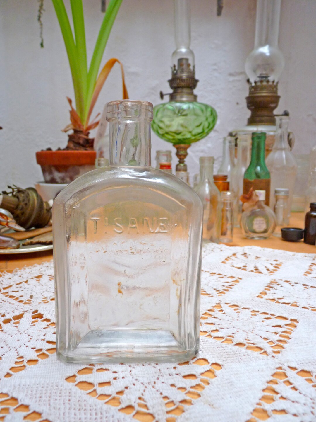 Superb Condition, Antique, French, Glass, Herbal Tea, Bottle, 1921 ...