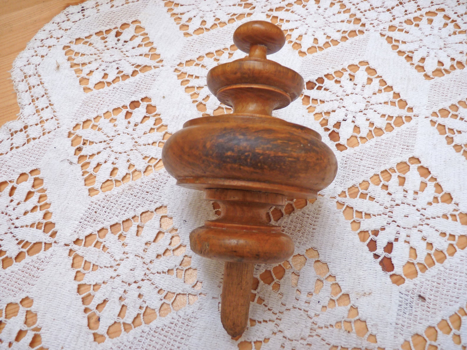 A French, Antique Wooden Finial, Hand Turned, A Beautiful, Addition to ...