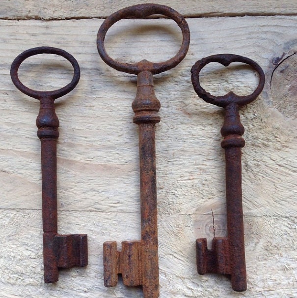 Three Chateau keys for use in cupboards and doors | Etsy