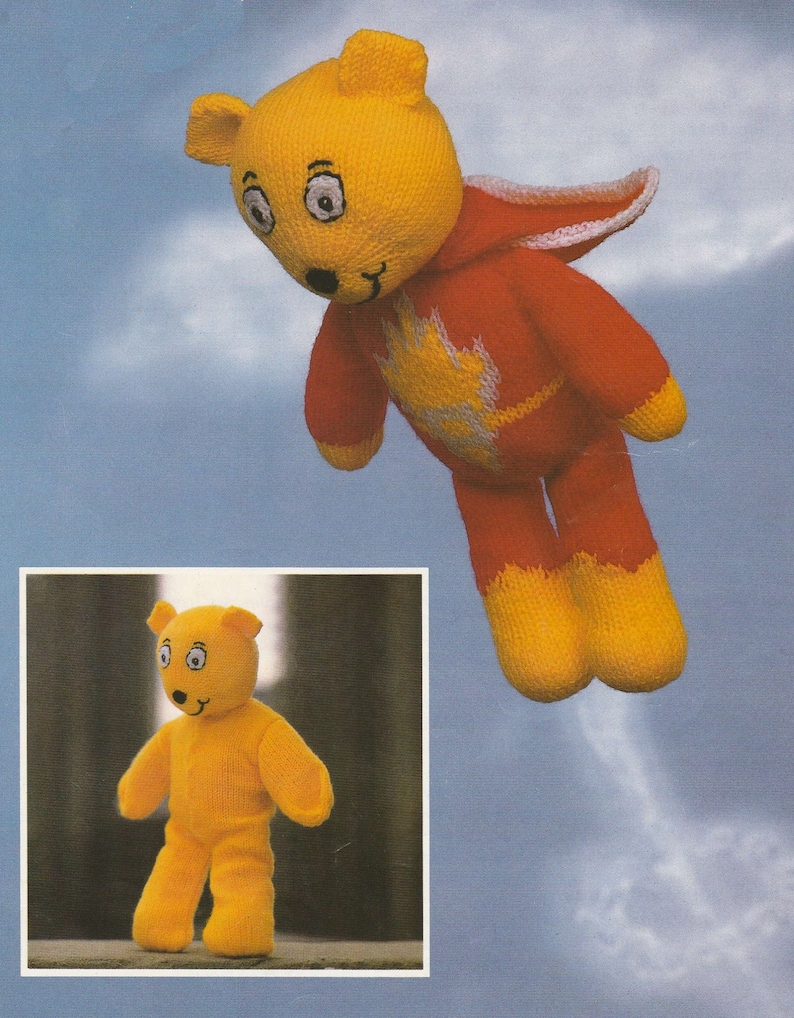 PDF Superted Super Ted Bear INSTANT DOWNLOAD Vintage Knitting Pattern ...