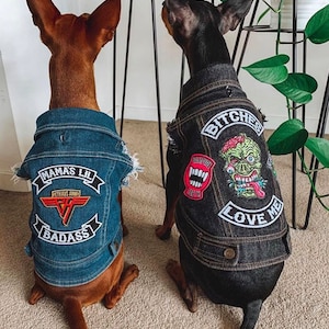 Black Denim Dog Vest / Black Denim Dog Jacket/ Dog Jacket / Black Dog ...