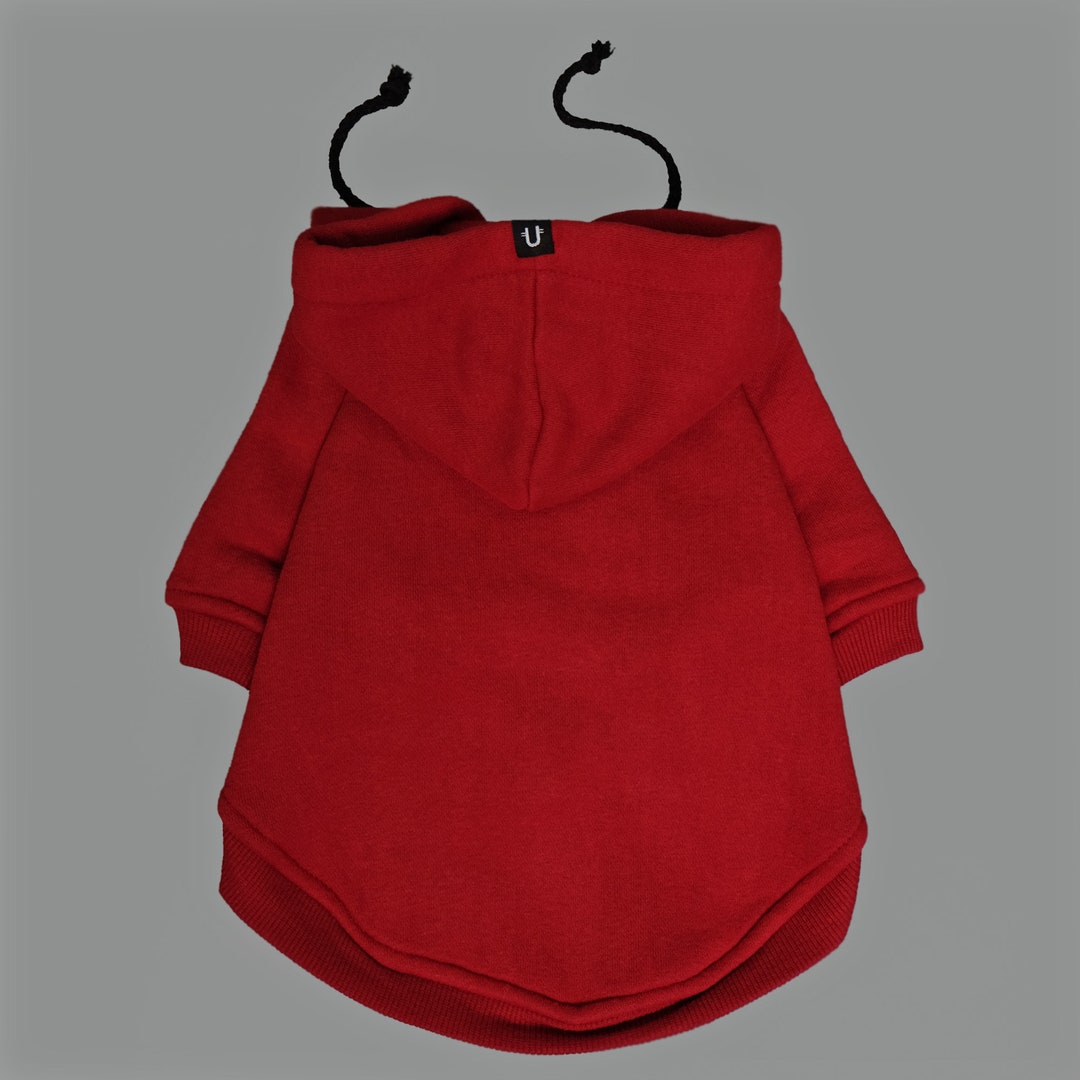 Red Dog Hoodie, Dog Hoodie, Large Dog Hoodie, Dog Sweatshirt, Small Dog ...