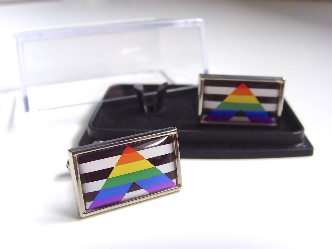 Straight Ally Allies Flag LGBT Rainbow Gay Pride LGBTQ Cufflinks Cuff ...