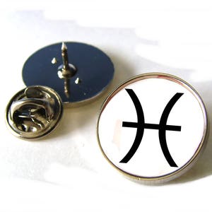 Zodiac Birth Star Sign Pisces Lapel Pin Badge , Cufflinks , Keyring ...