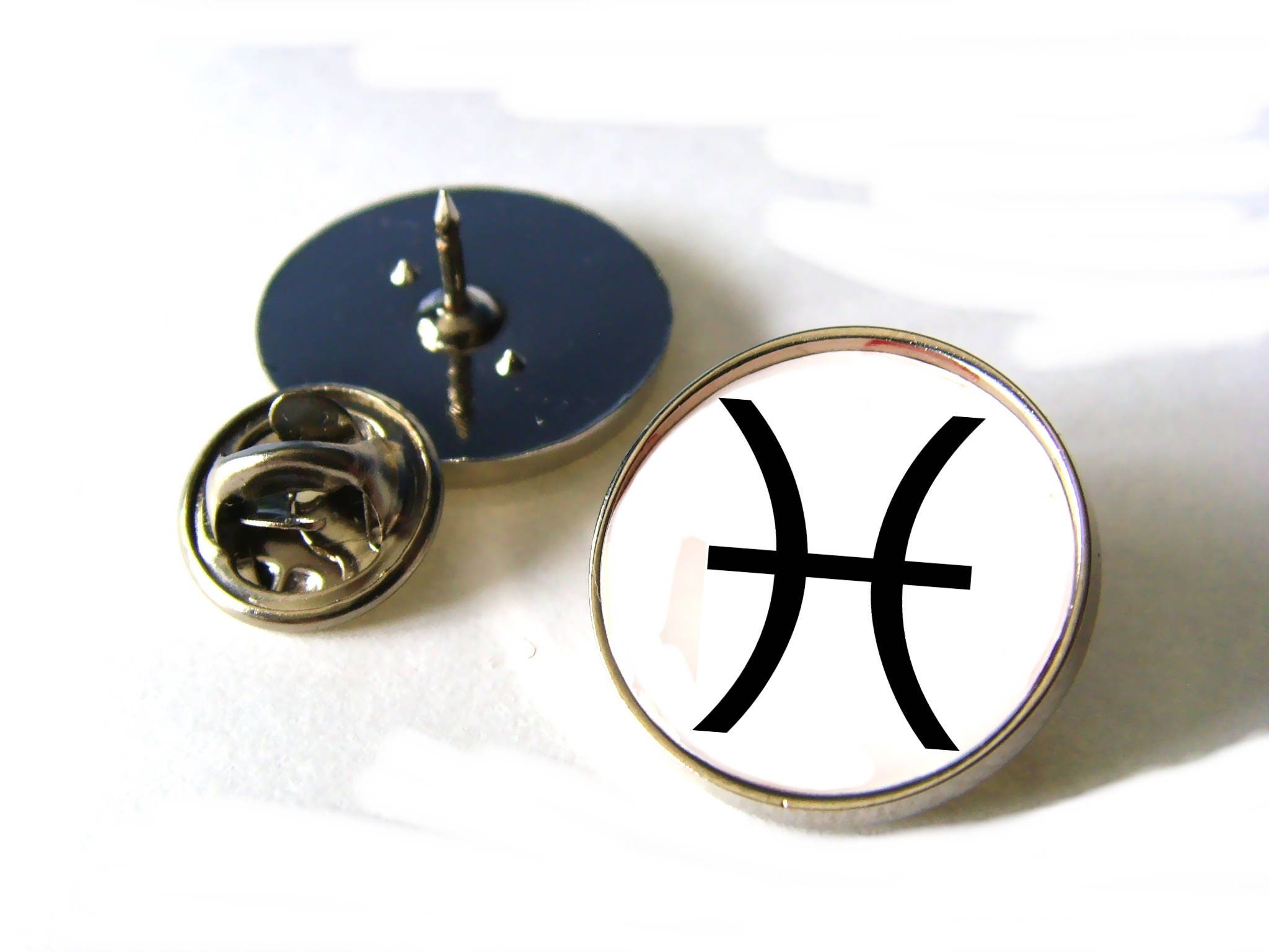 Zodiac Birth Star Sign Pisces Lapel Pin Badge Cufflinks | Etsy