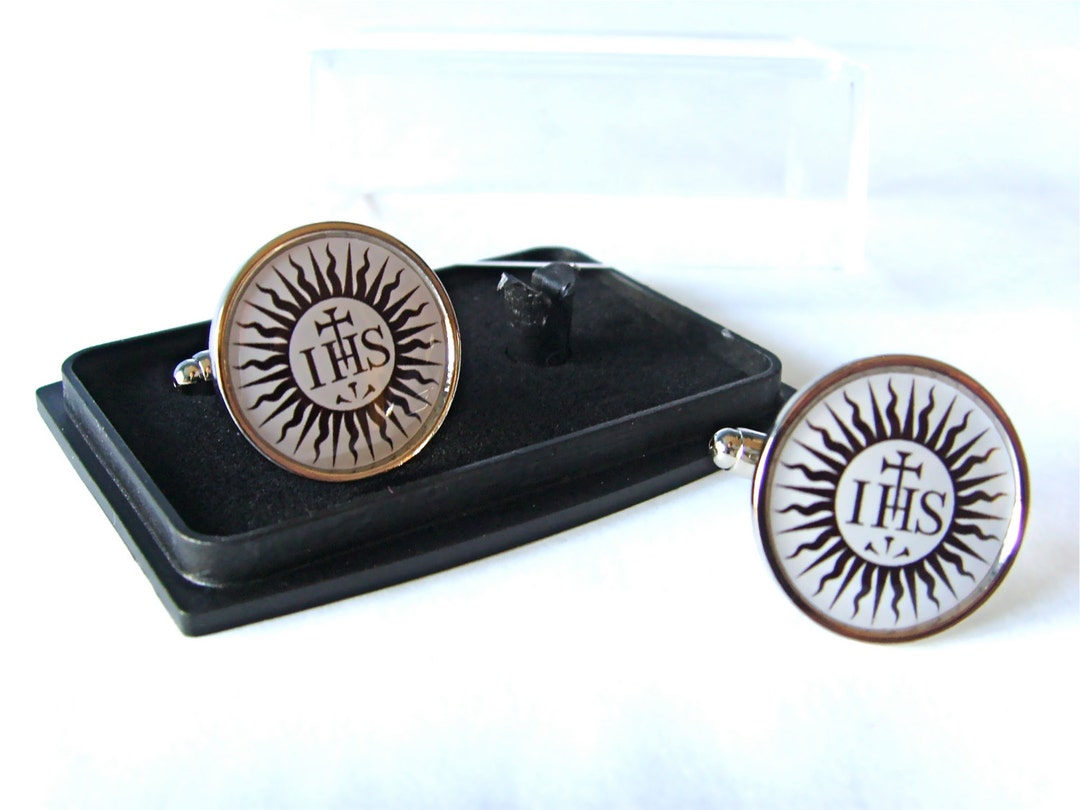 IHS Monogram Holy Name of Jesus Christianity Symbol Cufflinks Cuff ...
