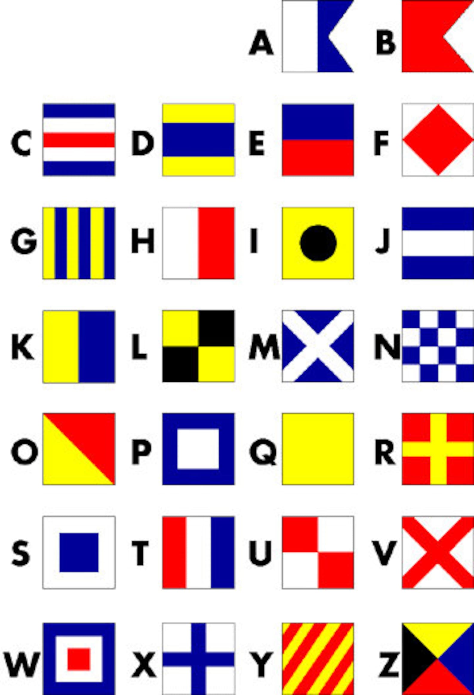 Nautical Flags Embroidery (.pes) Files 3 Size (.5 / 1 in / 2 In) - Etsy