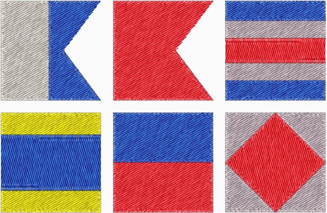 Nautical Flags Embroidery (.pes) Files 3 Size (.5 / 1 in / 2 In) - Etsy