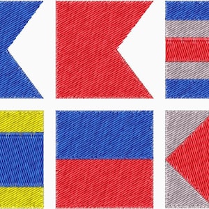 Nautical Flags Embroidery (.pes) Files 3 Size (.5 / 1 in / 2 In) - Etsy