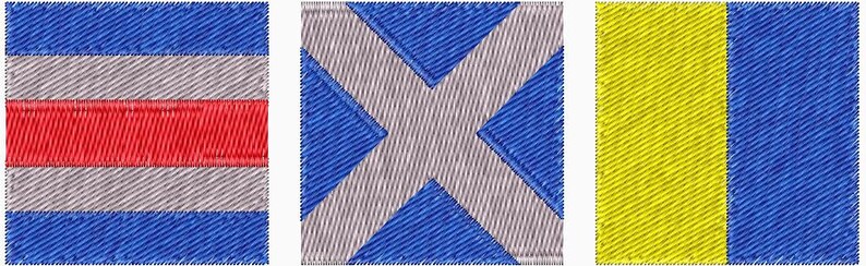 Nautical Flags Embroidery (.pes) Files 3 Size (.5 / 1 in / 2 In) - Etsy