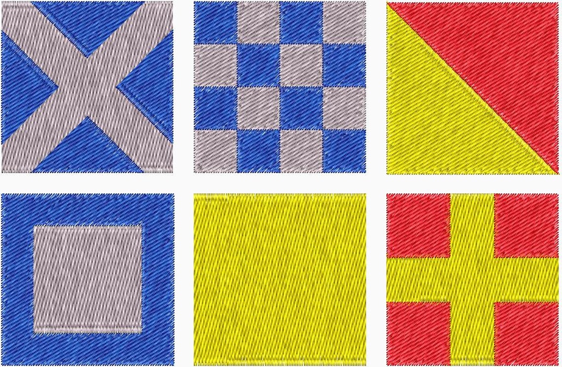 Nautical Flags Embroidery (.pes) Files 3 Size (.5 / 1 in / 2 In) - Etsy