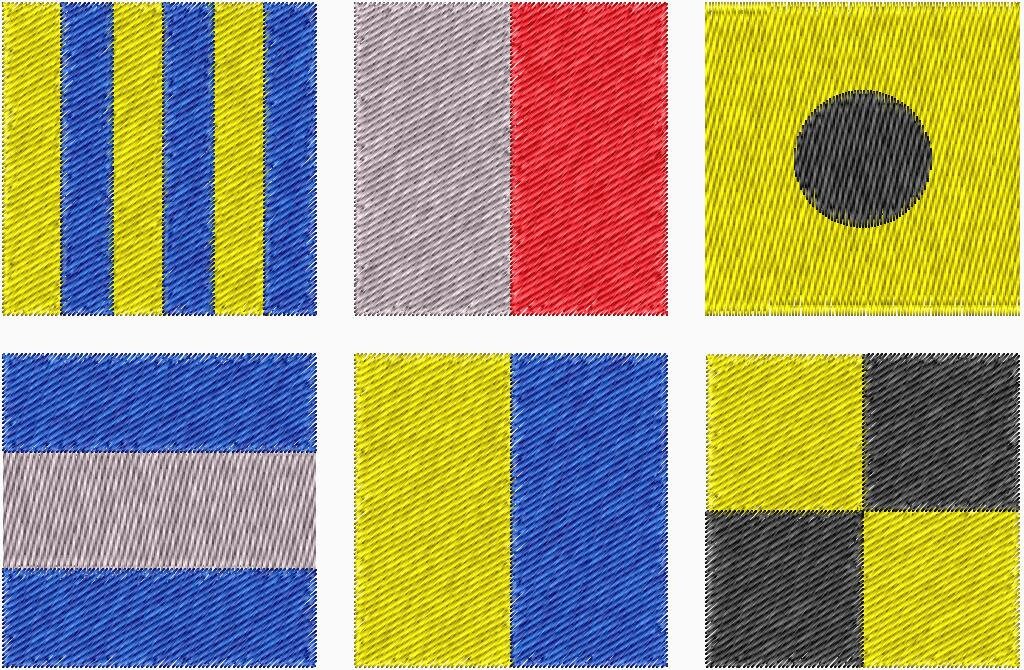 Nautical Flags Embroidery (.pes) Files 3 Size (.5 / 1 in / 2 In) - Etsy
