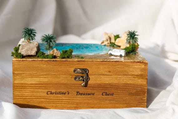 Wooden Sea Jewelry Box. Trinket Treasure Box Coastal Storage Ocean Decor Small Jewelry Box Memory Box Beach Wedding Box Keepsake With Lid Etsy