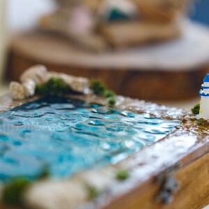 Wooden Sea Jewelry Box With Dividers. Trinket Treasure Box Rings ...
