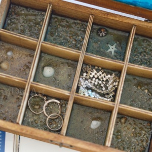 Wooden Sea Jewelry Box With Dividers. Trinket Treasure Box Rings ...