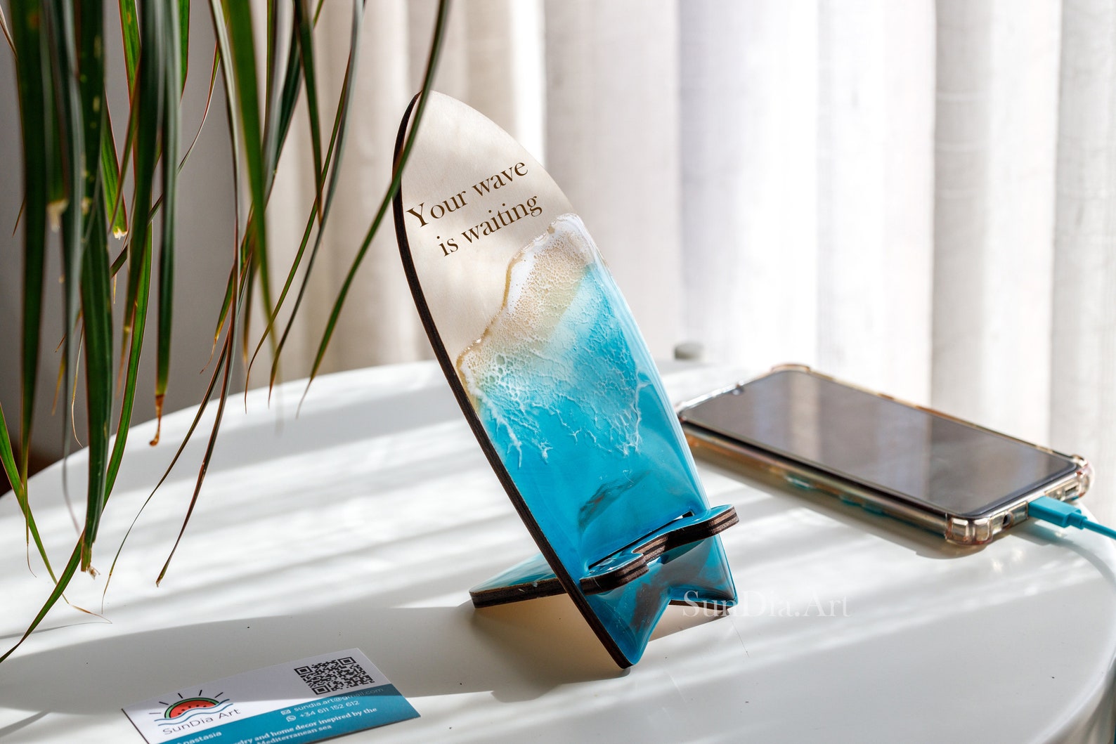 Personalized Surf Phone Stand. Surfboard Christmas Gift. - Etsy