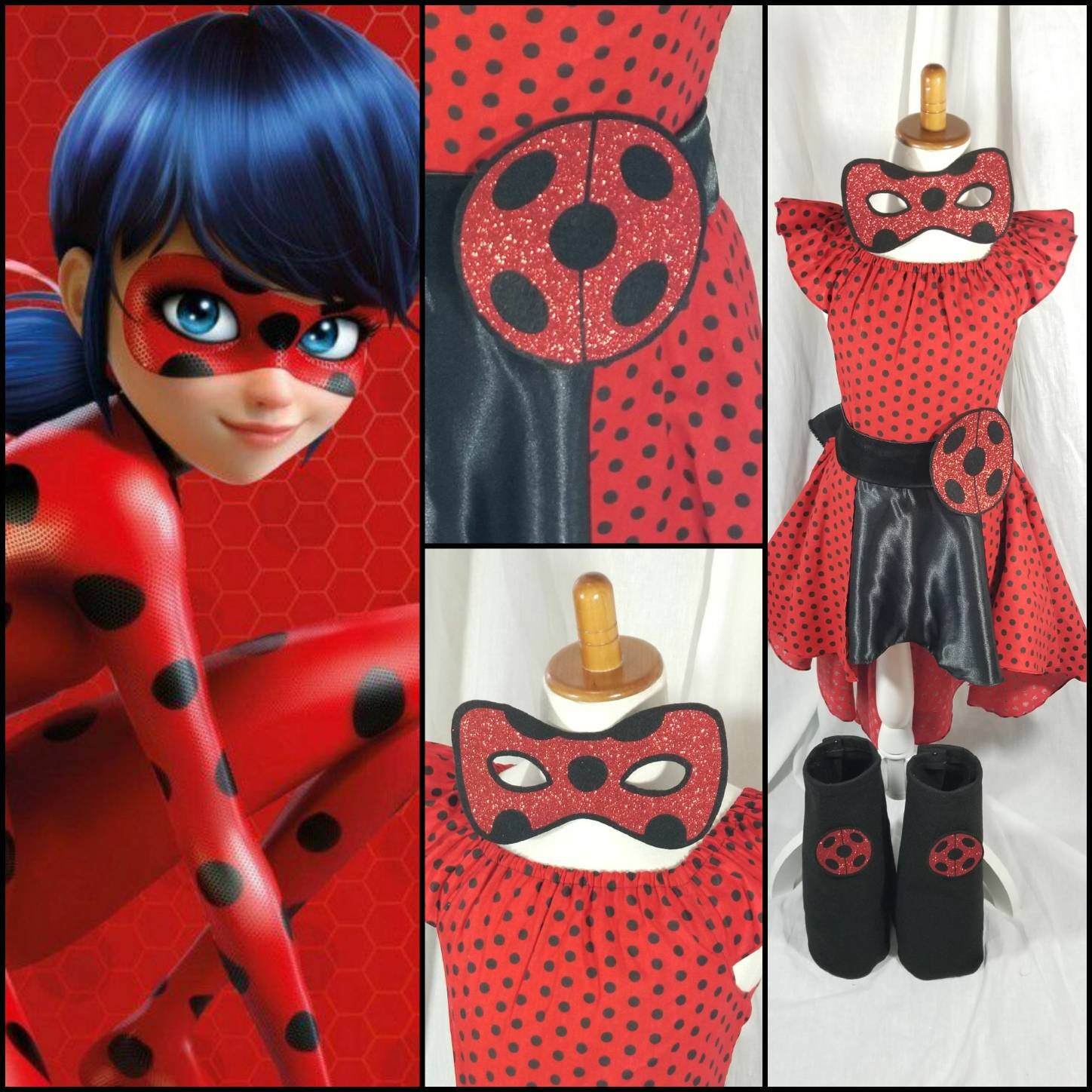 Miraculous Ladybug Marinette Top High Low Skirt Belt and | Etsy