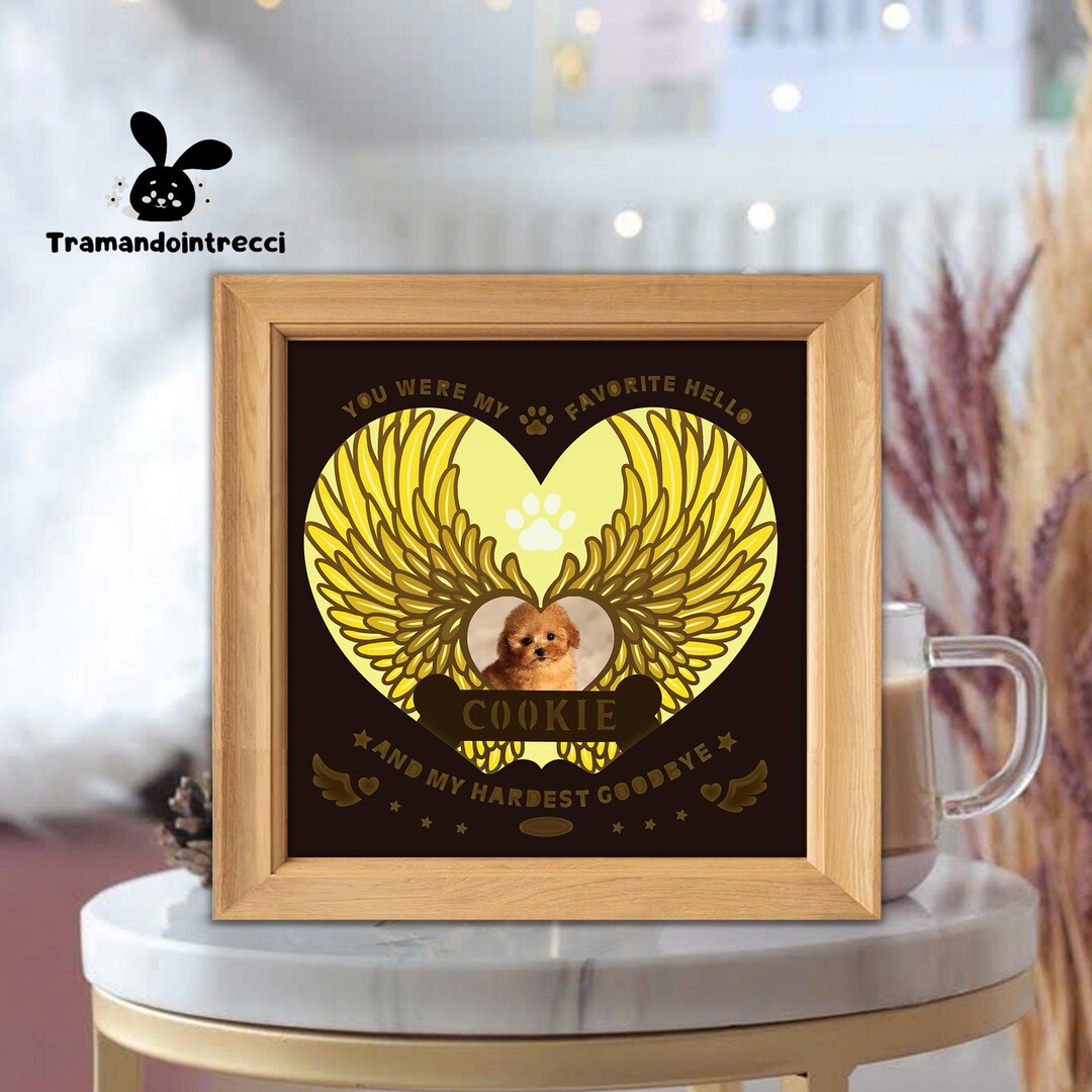 Angel Wings Memorial 2 Paper Cut Light Box - Shadow Box - Night Light ...