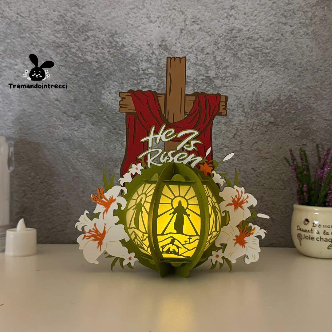 Lantern He is Risen Shadow Box SVG for Cricut Projects DIY, He is Risen ...